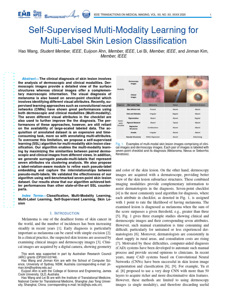 4 - Self-Supervised Multi-Modality Learning For Ult-Label Skin Lesion Classification | PDF ...