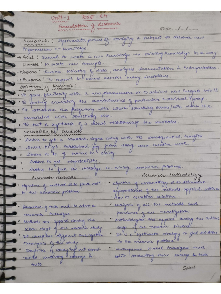 Unit 1 RM Notes | PDF