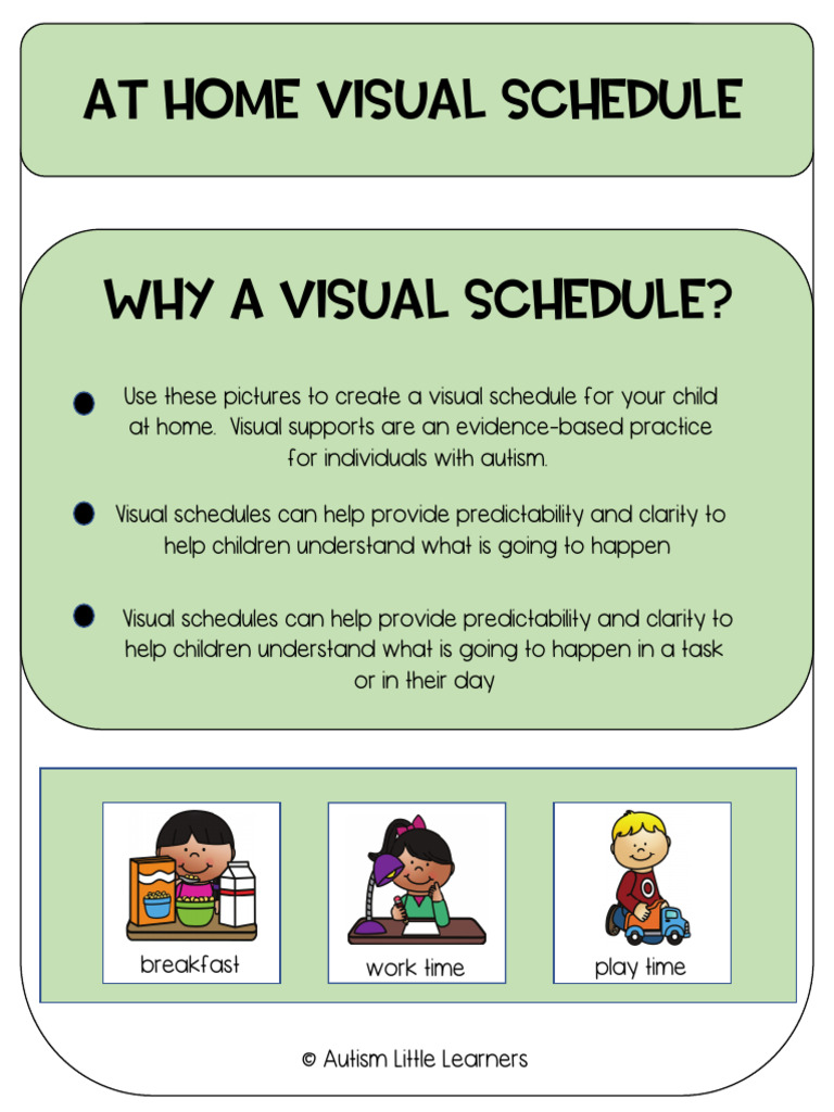 Visual Schedules for Autism Learners | PDF