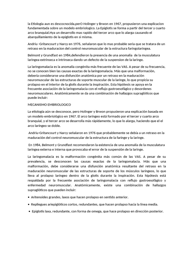 Caso Clinico Ii Embrio | PDF | Laringe | Especialidades Medicas