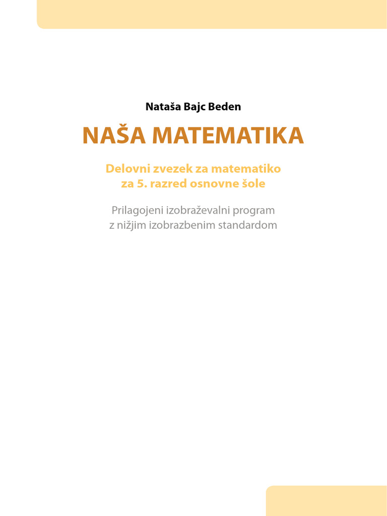 MATEMATIKA 5 Delovni Zvezek 1.del | PDF