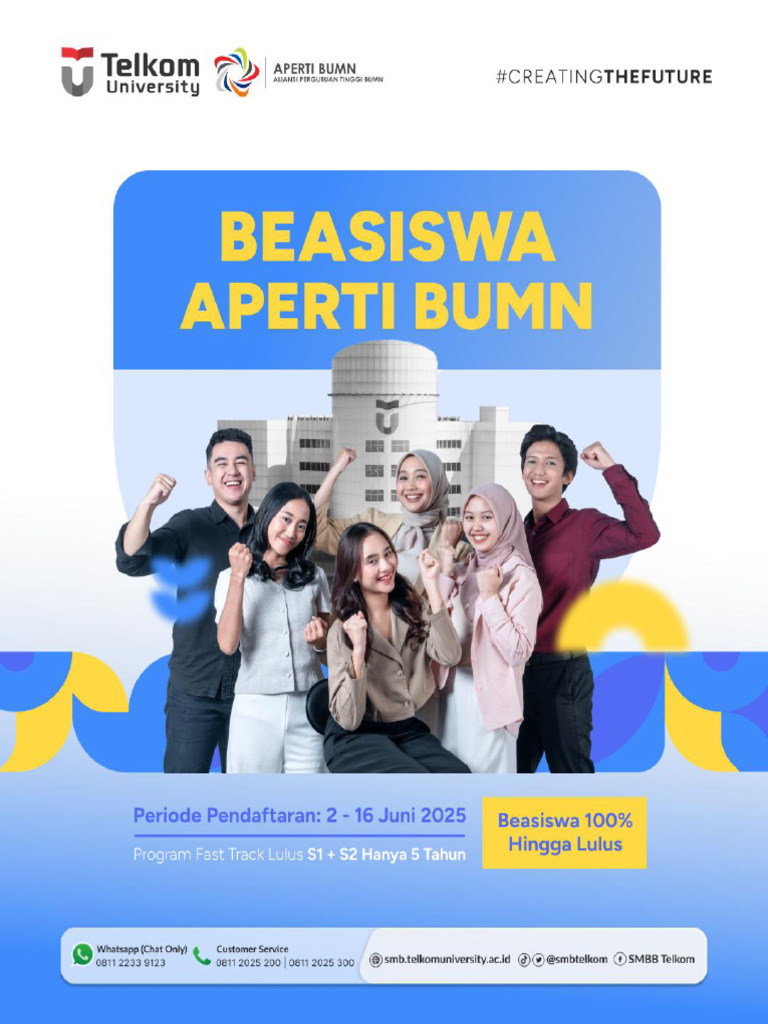 Brosur Jalur Beasiswa APERTI BUMN Telkom University 2025 | PDF