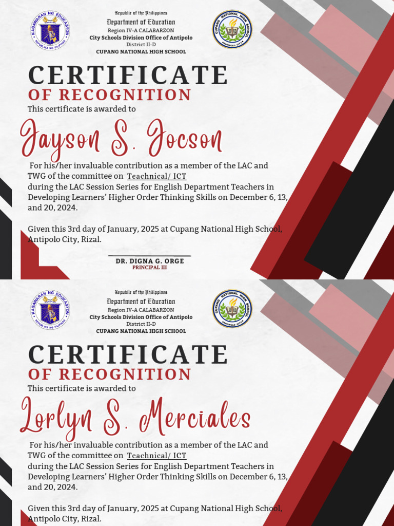 LAC Session Cert 2024 - 2025 | PDF | Public Administration | Government ...