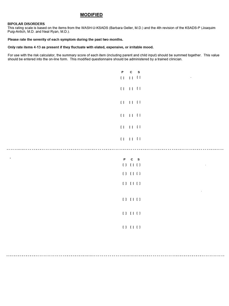 Manic State Rating Scale Overview | PDF | Mood Disorders | Sleep