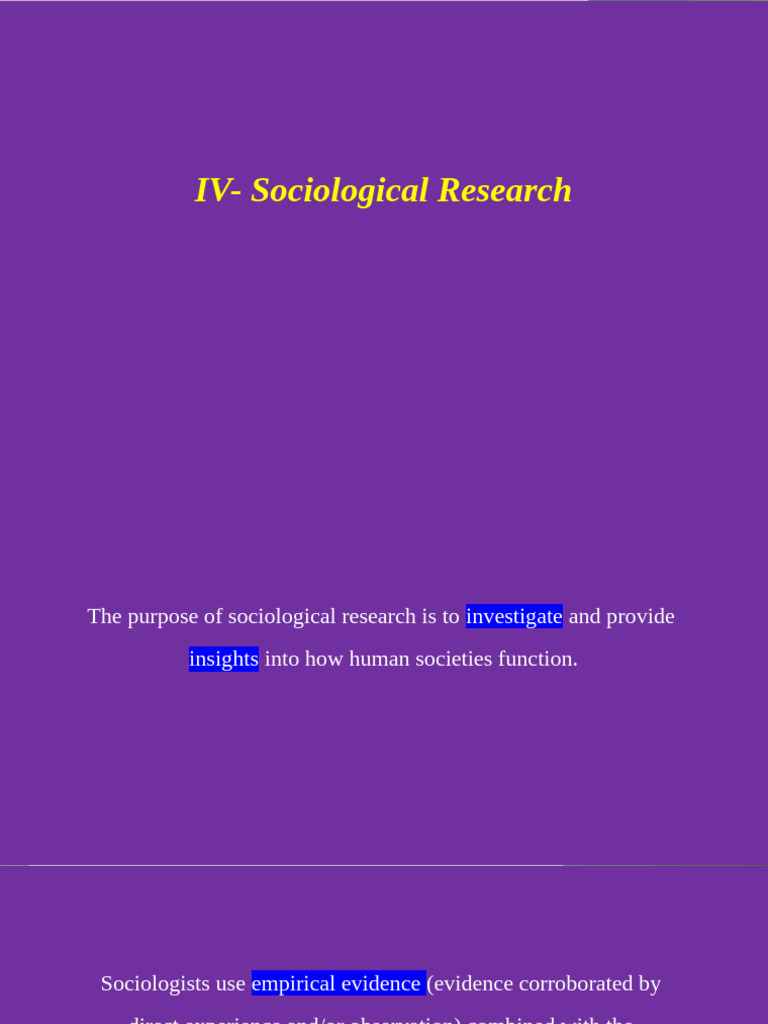 Understanding Sociological Research Methods | PDF | Experiment ...