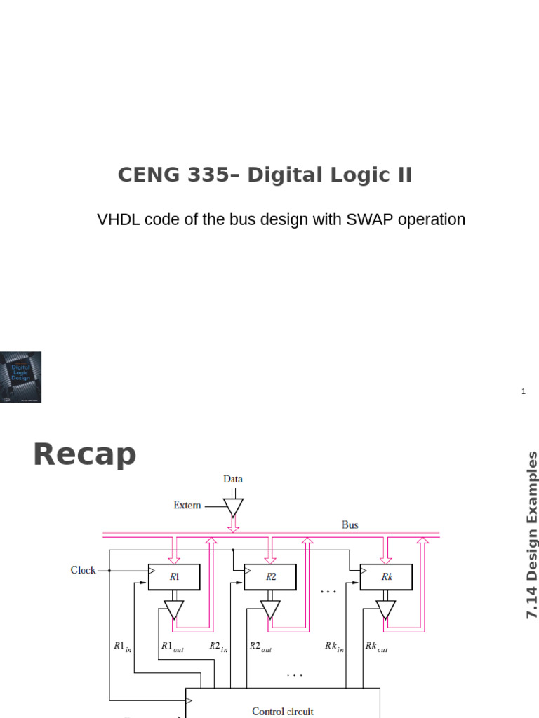 CENG335 Lecture 12 VHDL Code of The Bus Design With Swap Operation | PDF