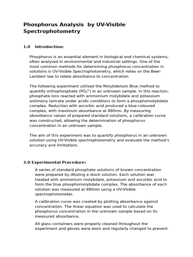 Analytical Science Prac Report | PDF | Spectrophotometry | Absorbance