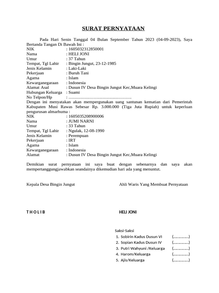 Pernyataan Joni | PDF