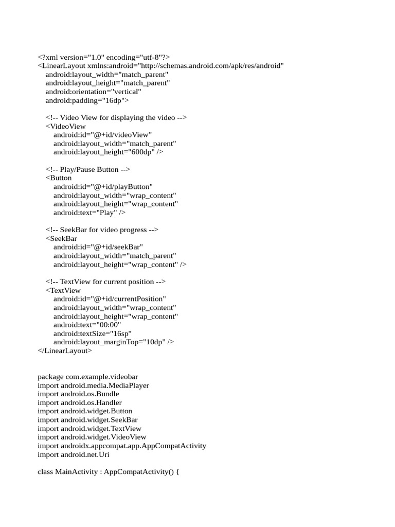 Video in Kotlin Android Studio | PDF | Operating System Families | Information Appliances