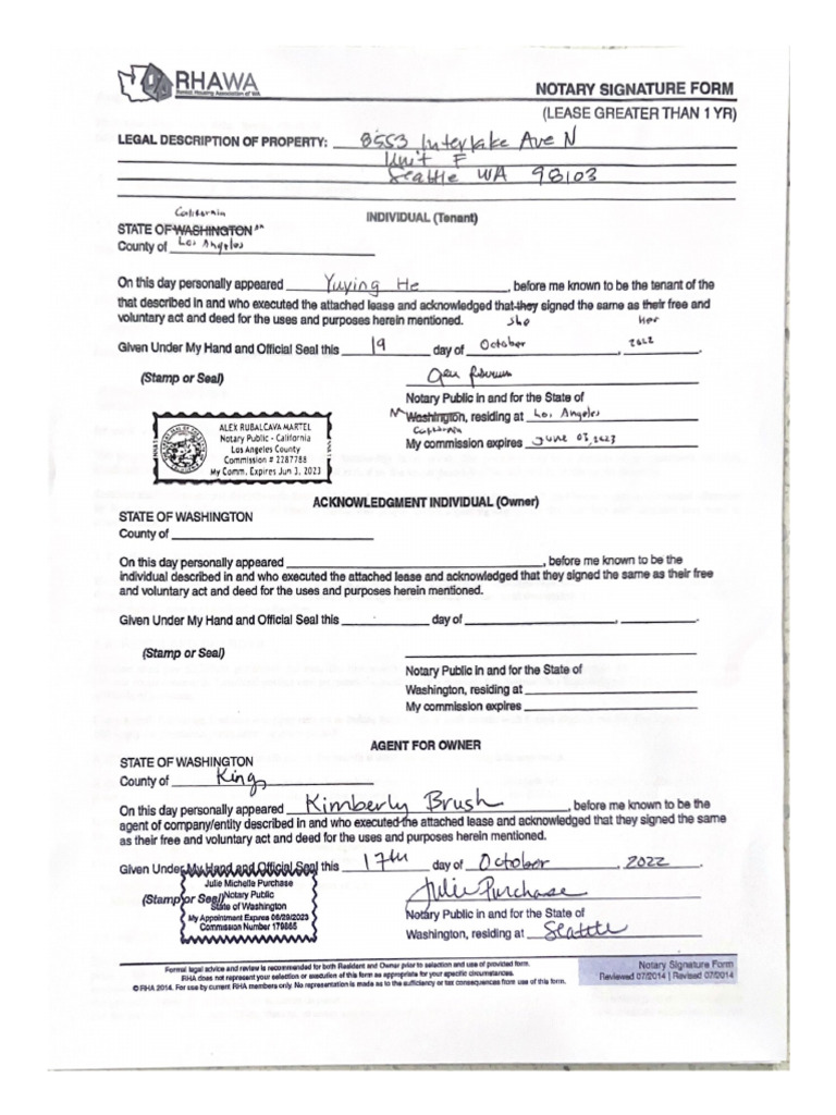 Notary Signature Form | PDF