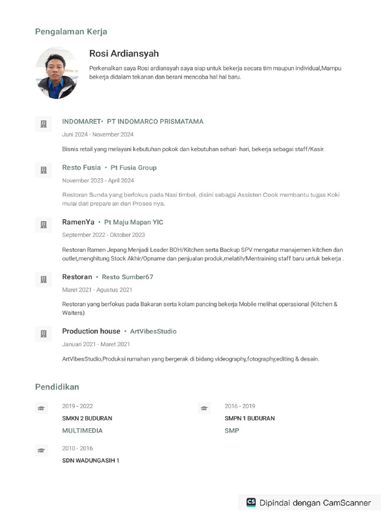 Surat Lamaran Pekerjaan (CV) | PDF