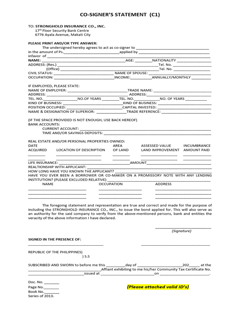 Co Signer 1 Application Form (3) | PDF | Banks | Financial Services