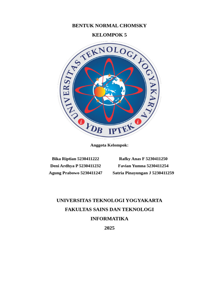 Bentuk Normal Chomsky Laporan | PDF