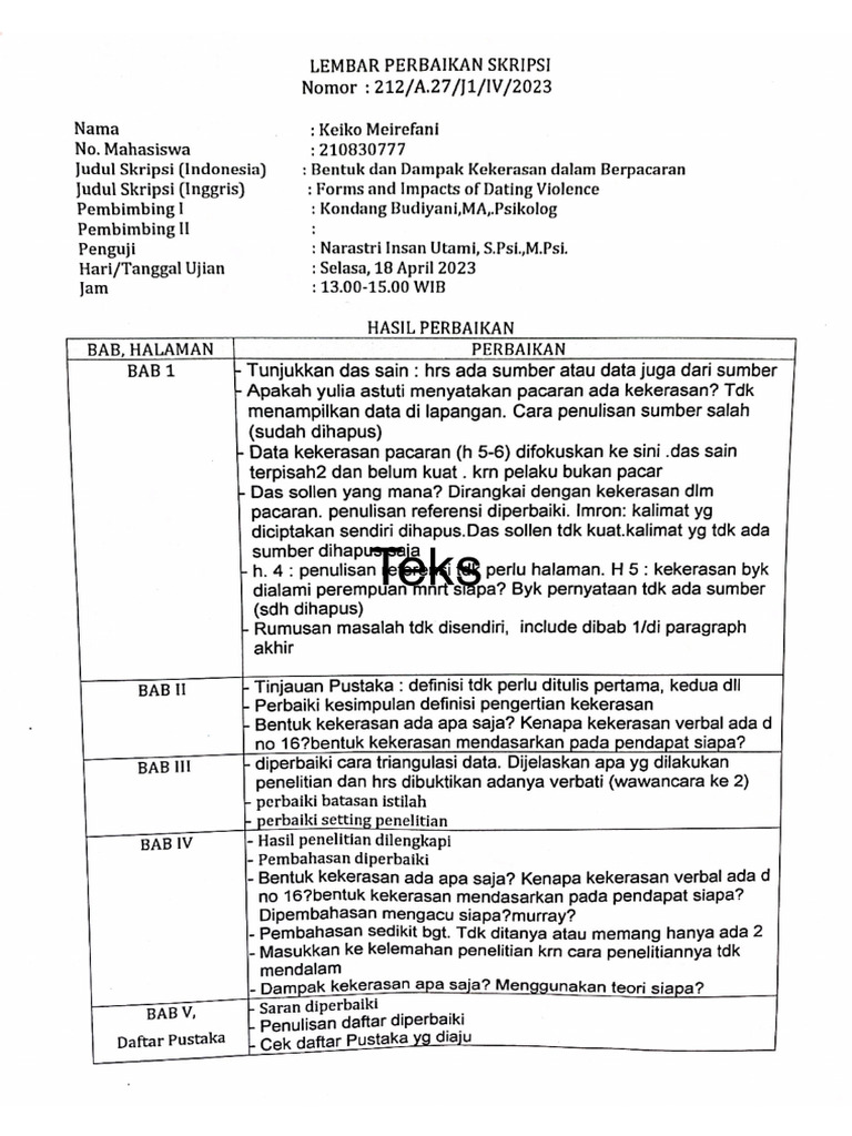 Lembar Acc Revisi | PDF