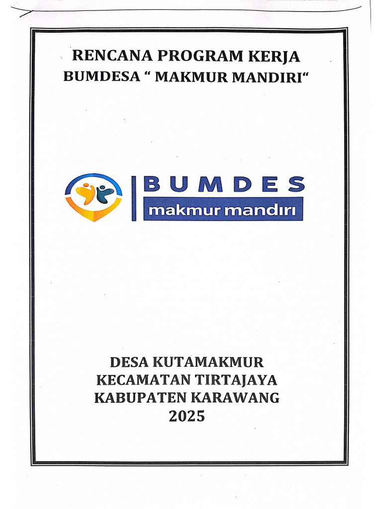 Program Kerja Bumdes | PDF
