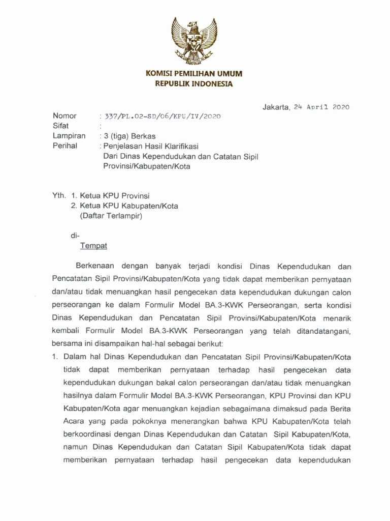 337 Cap Surat Klarifikasi Capil | PDF