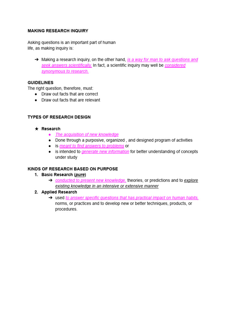 Making Research Inquiry | PDF