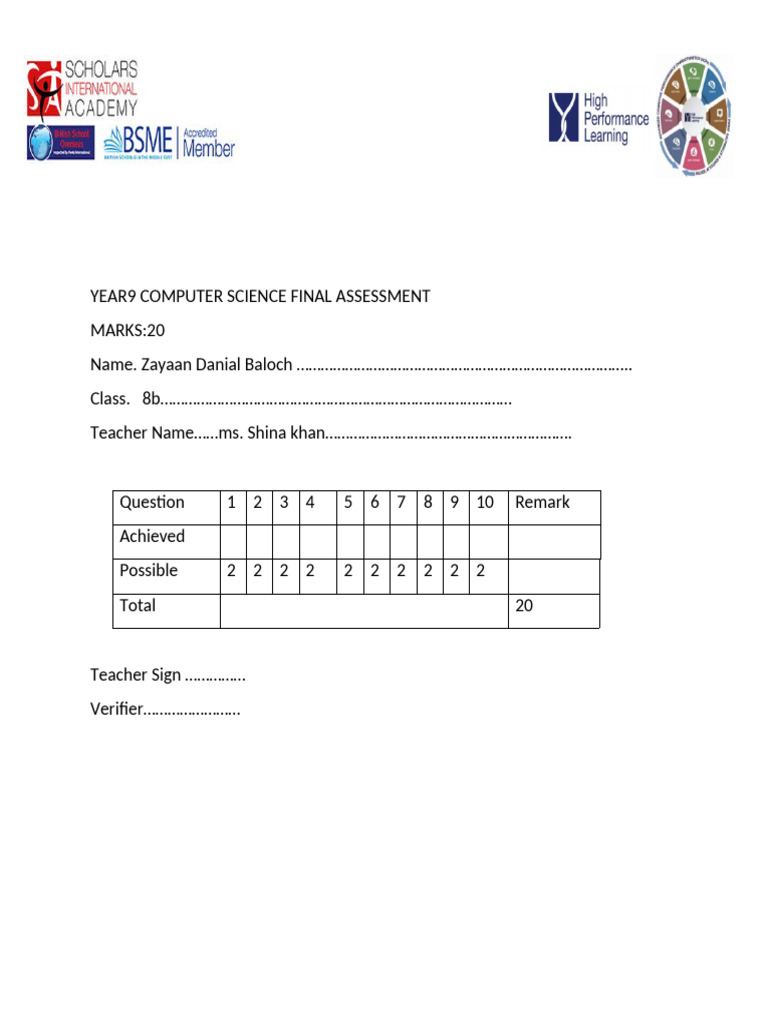 Year 8 | PDF