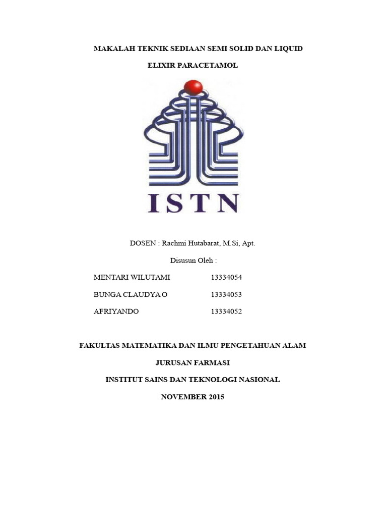 Formulasi Elixir Paracetamol 1 Compress | PDF