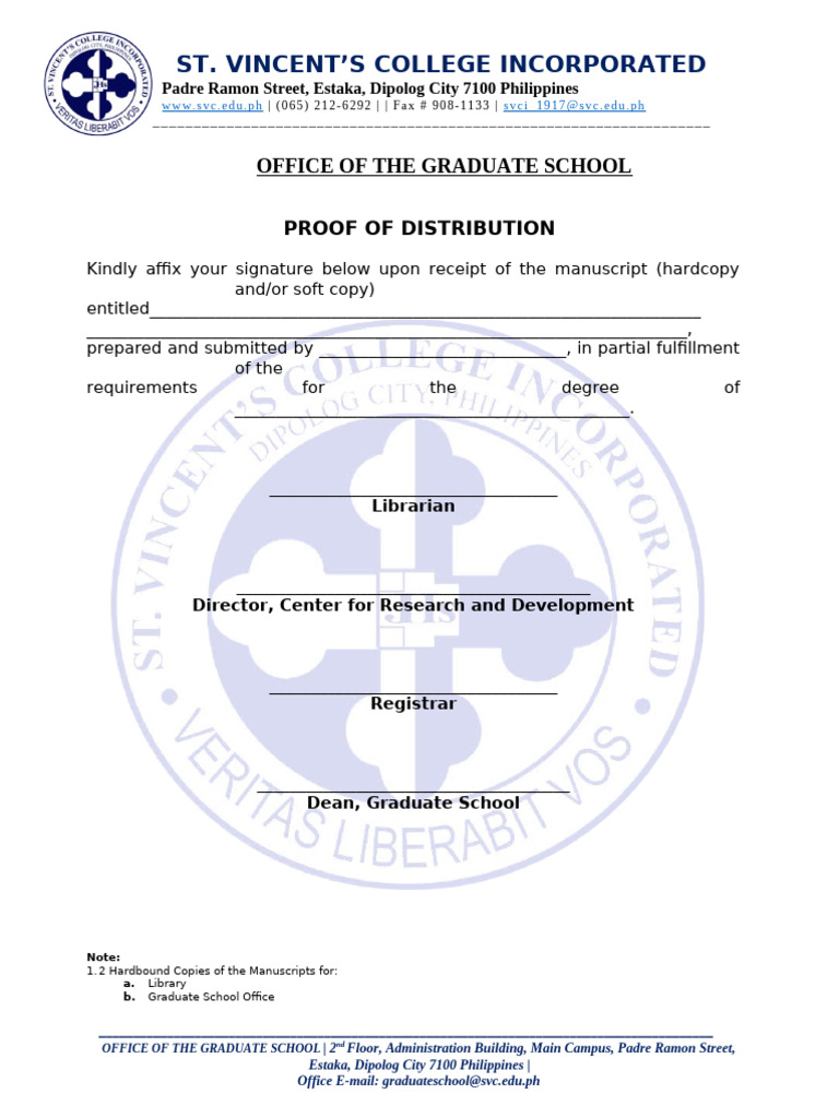 Thesis Dissertation Proof of Distribution | PDF