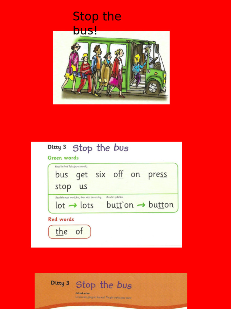 Red Ditty Book Stop The Bus | PDF