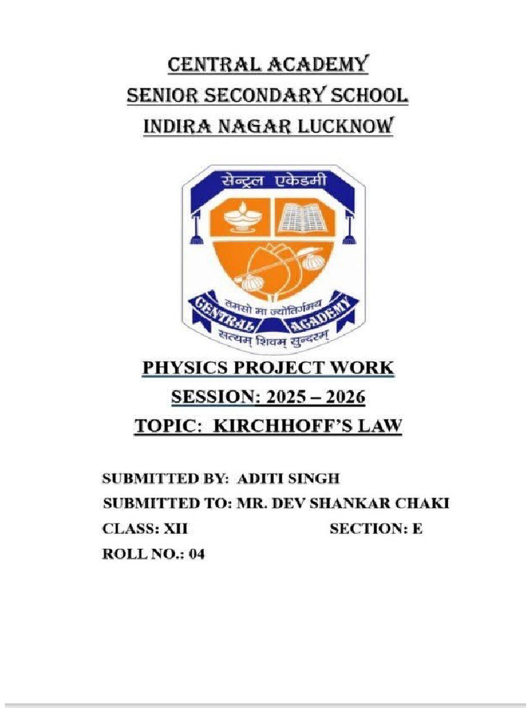 Physics Project. Certificate | PDF