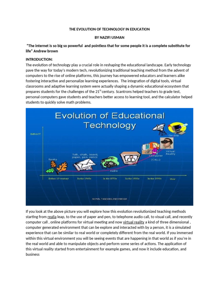 The Evolution of Technology in Education | PDF | Educational Technology ...