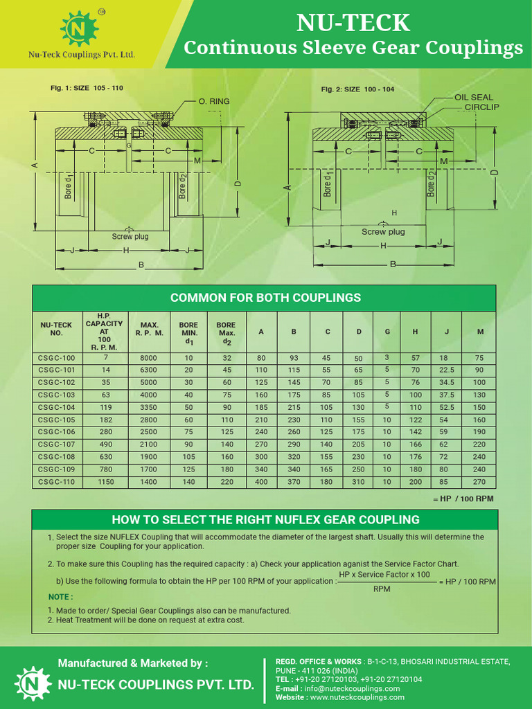 Nu-Teck Continuous Sleeve Couplings | PDF | Gear | Engines