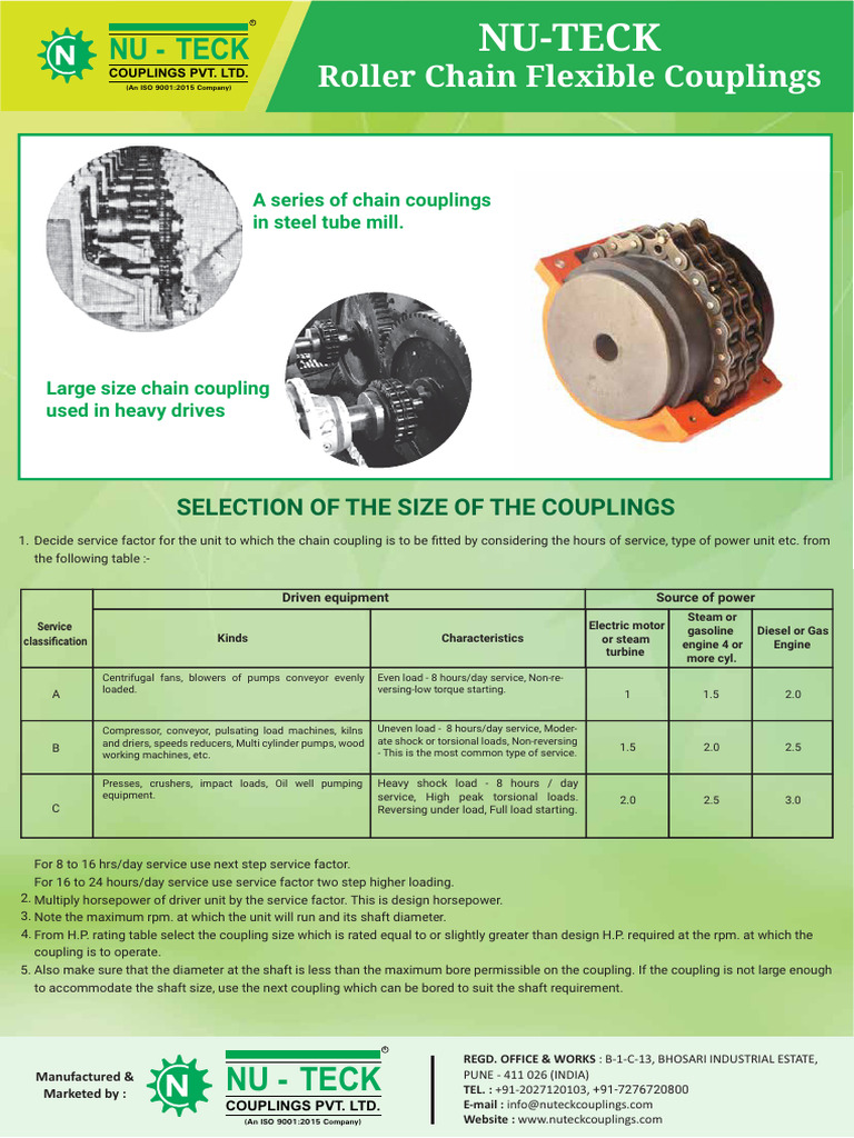 Nu-Teck Roller Chain Couplings | PDF | Engines | Horsepower