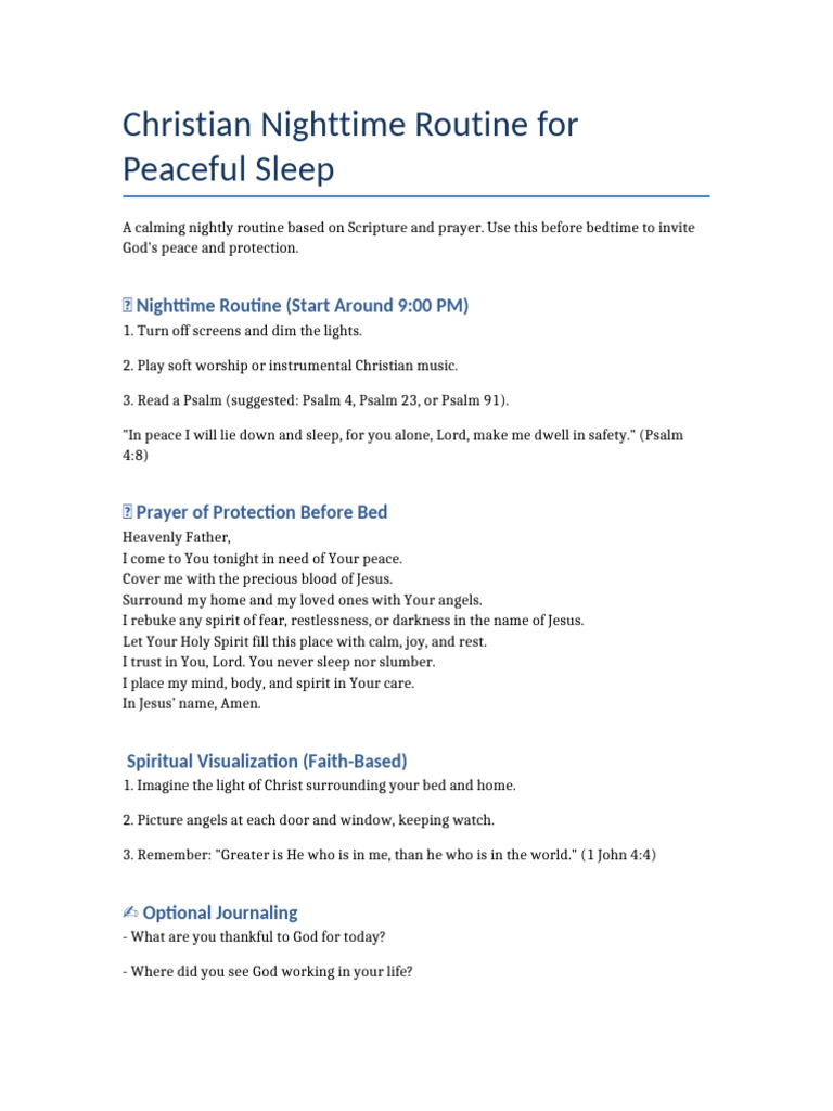 Christian Nighttime Routine | PDF