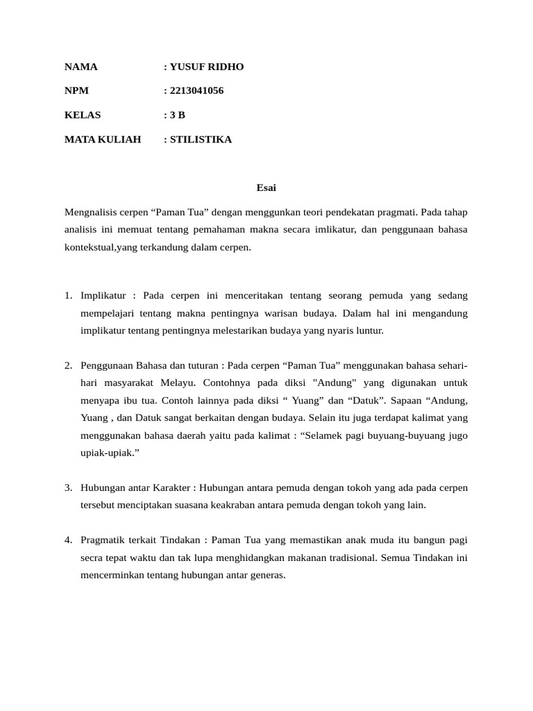 Yusuf Ridho Stilistika | PDF