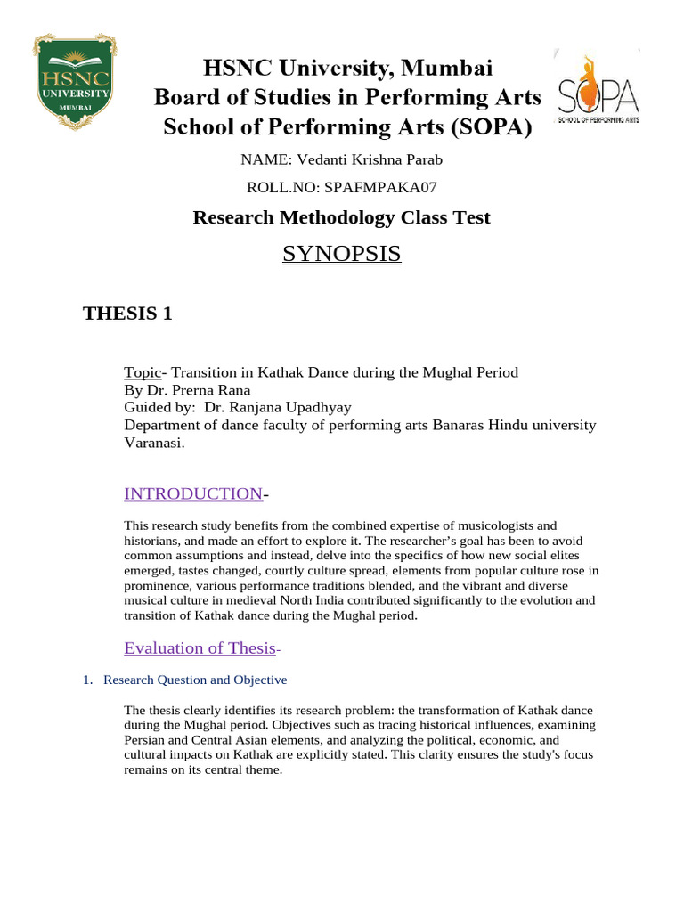 Evaluation of Thesis (RM Class Test) | PDF | Methodology | Data