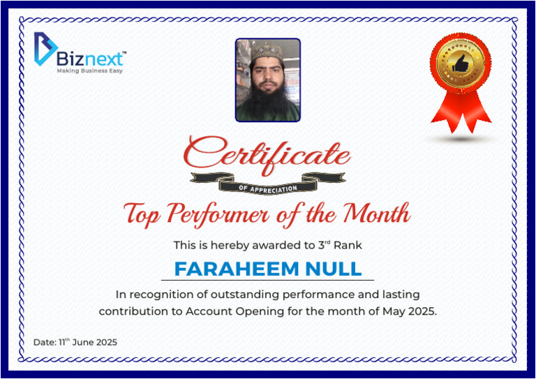 May 2025 Top Performer Award | PDF