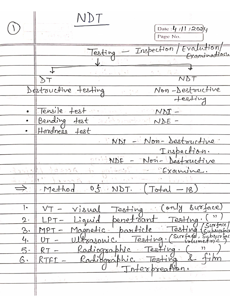 NDT Notes | PDF