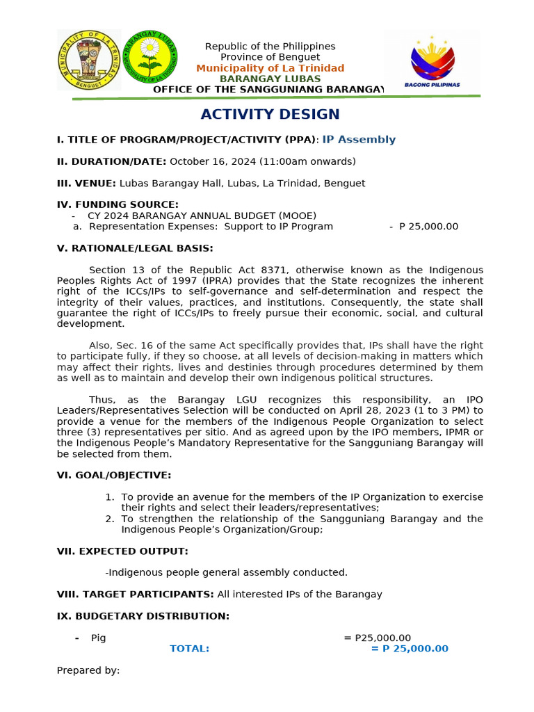 IP Assembly in La Trinidad, Benguet | PDF | Government | Justice