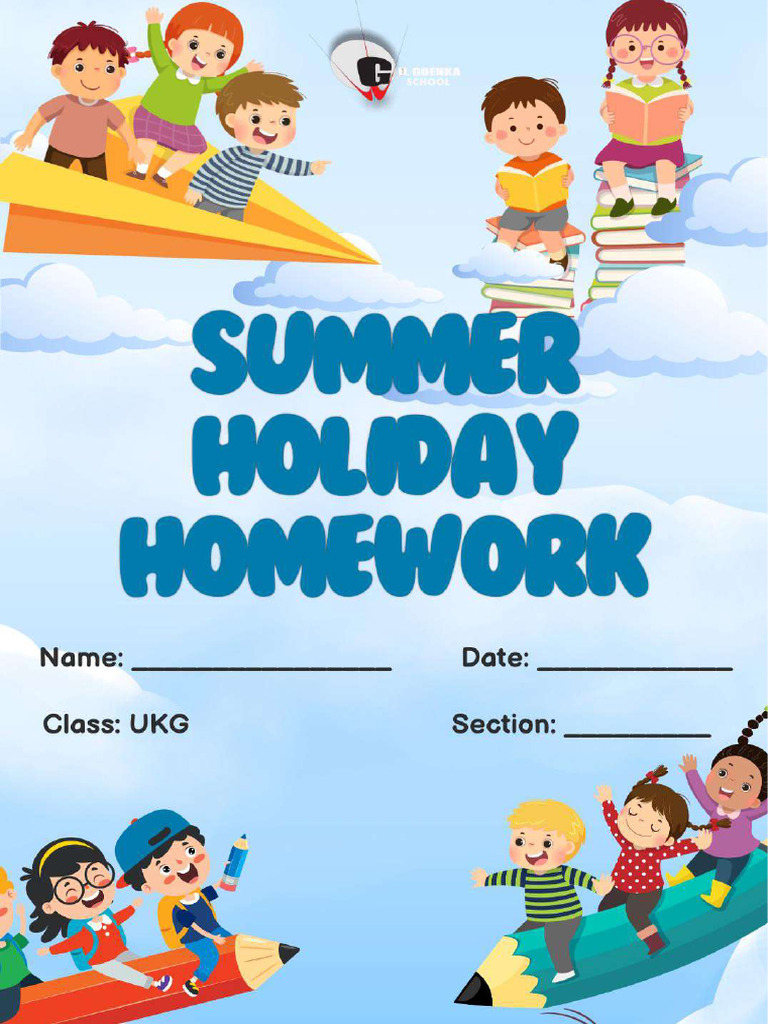 UKG Summer Holiday Homework Compressed | PDF