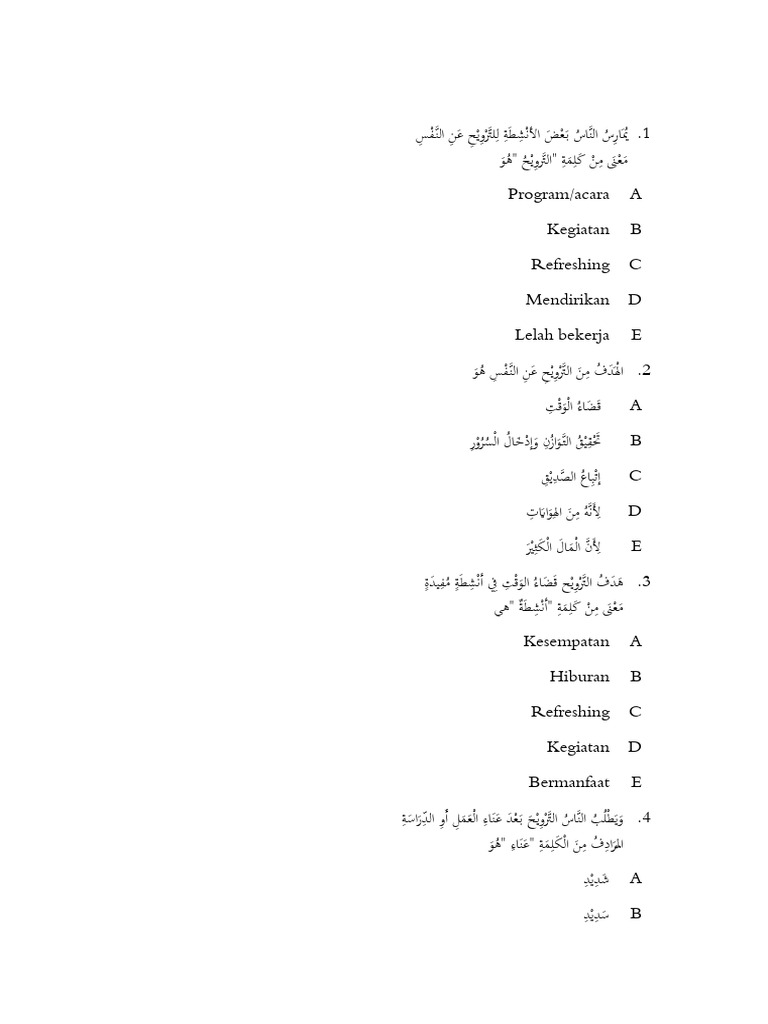 Latihan Soal B Arab ASAT 2025 | PDF