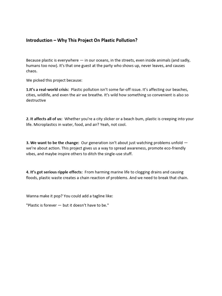 Combatting Plastic Pollution: Solutions & Insights | PDF | Plastic | Waste