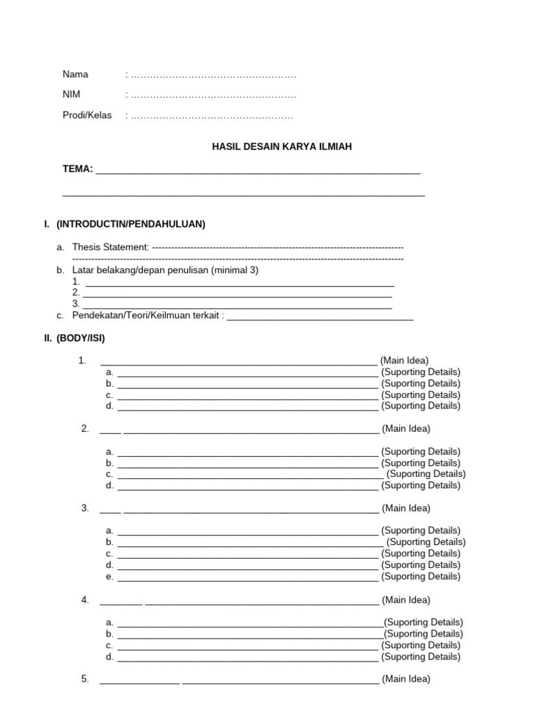 Form Desain Karya Ilmiah (Completed) | PDF
