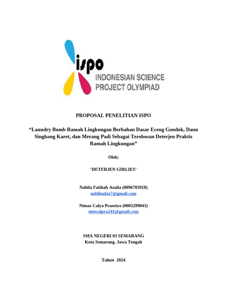 Laundry Bomb Ramah Lingkungan dari Eceng Gondok | PDF
