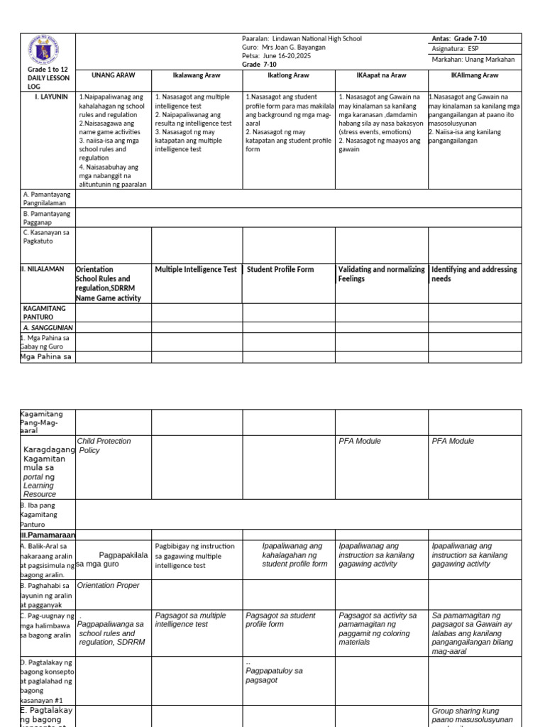 June 16-20, 2025 DLL FINAL | PDF