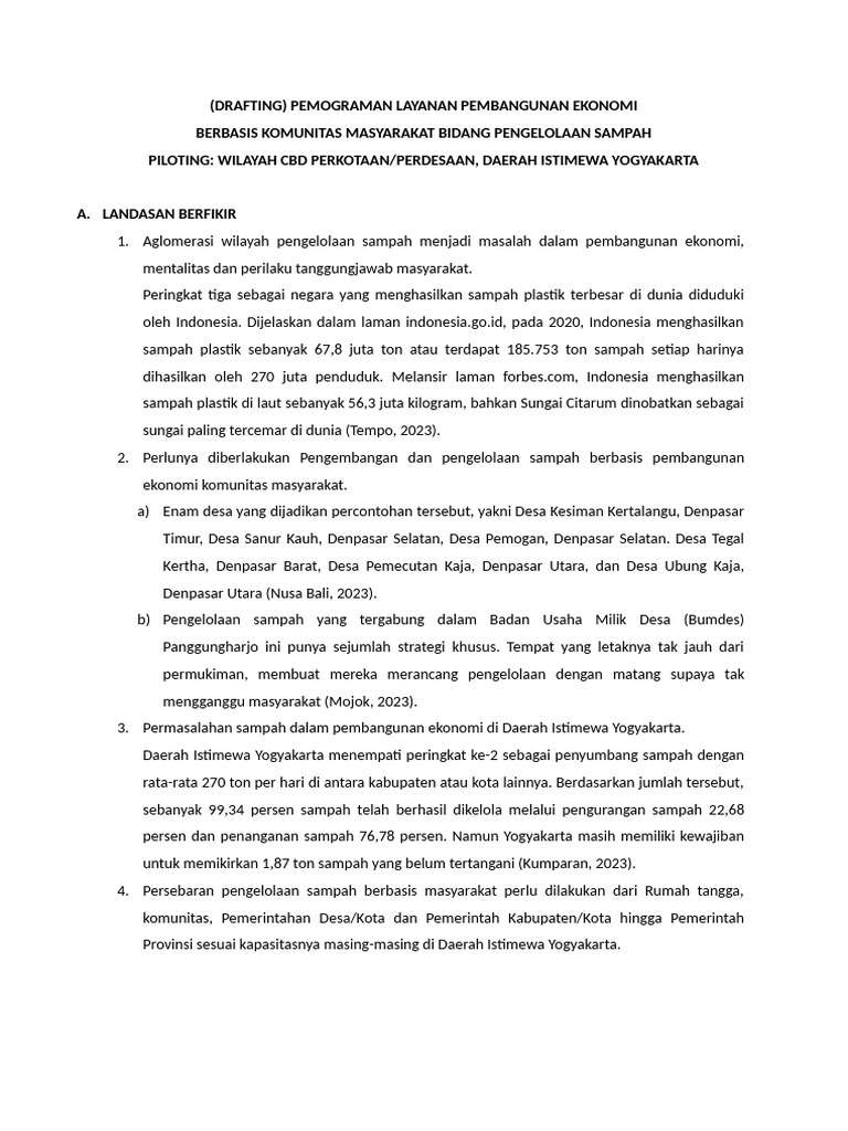DRAFTING Dokumen Skema Pengelolaan Sampah | PDF
