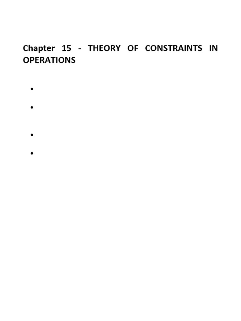 Chapter 15 Theory of Constraints | PDF | Inventory | Theory