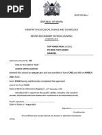 Editable Kenya Primary School Leaving Certificate | PDF