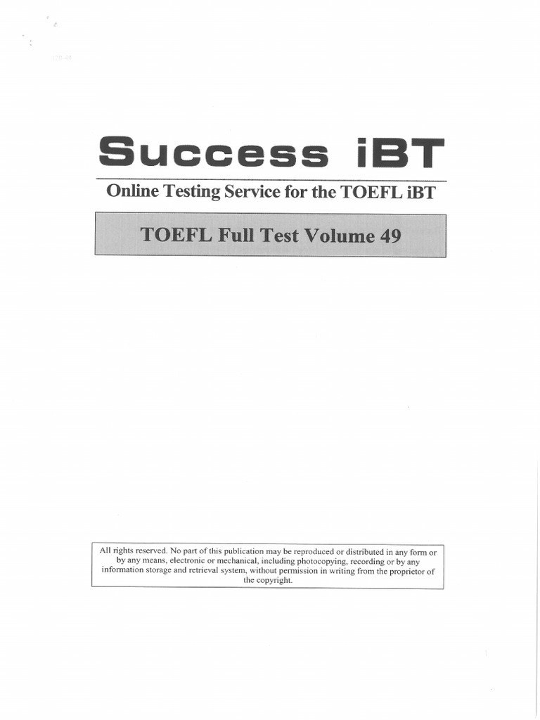 iBT - TOEFL Full Test Vol.49 | PDF