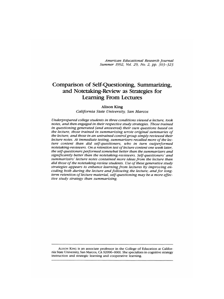 Document | PDF | Reading Comprehension | Metacognition