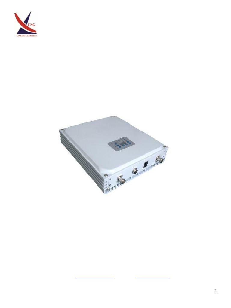 User Manual For UHF Band Selective Repeater (CSG 9440 BDA-65-27) | PDF ...