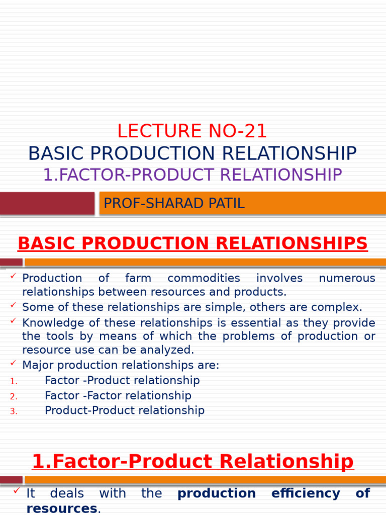 Lec - No.21.factor Product Relation Ship | PDF | Agriculture | Marginal Cost