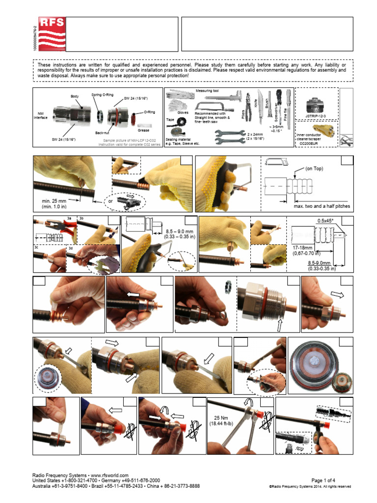 LCF & RCF 12-50 Cable Installation Guide | PDF | Electrical Connector ...