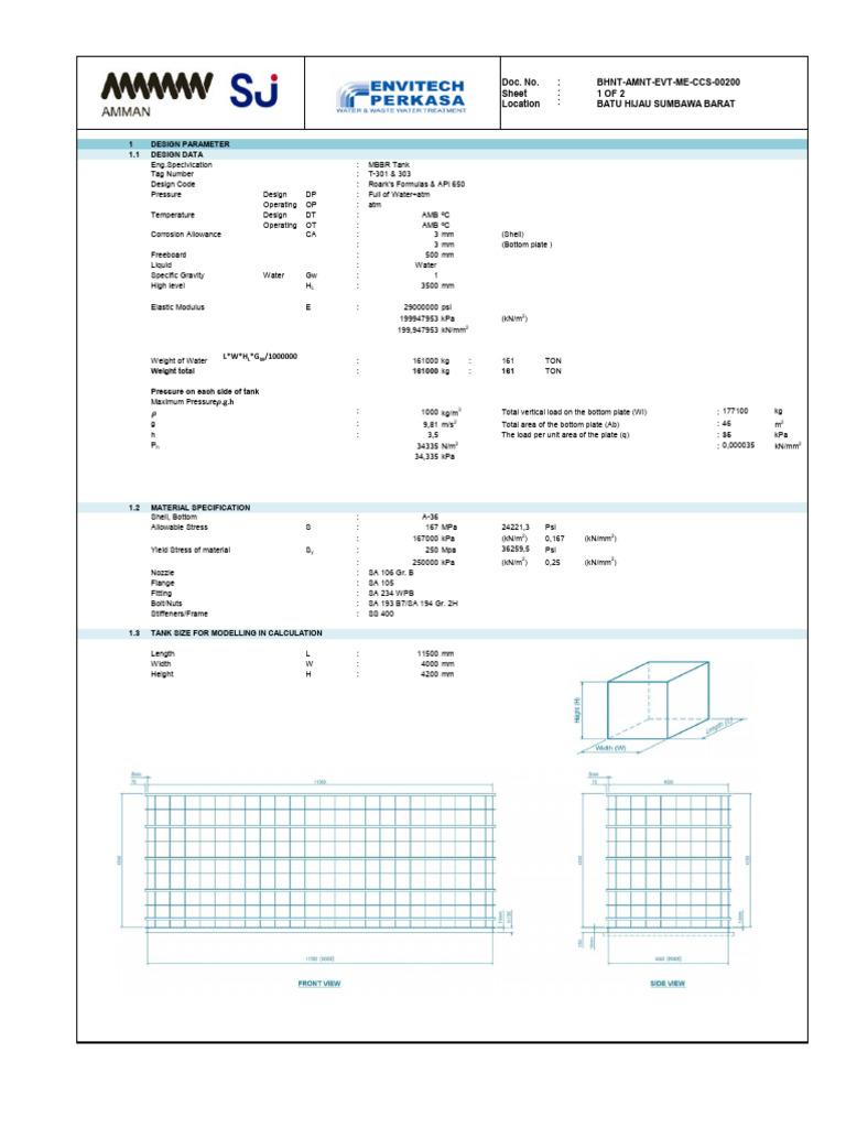 Stiffener Spacing 500 MM | PDF | Pressure | Buckling